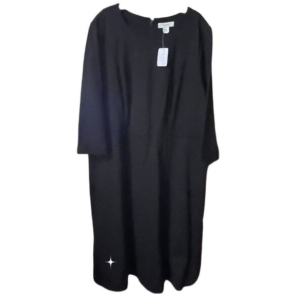 CJ Banks | Dresses | Nwt Cj Banks Size 22w Black Ponte Knit Defined ...